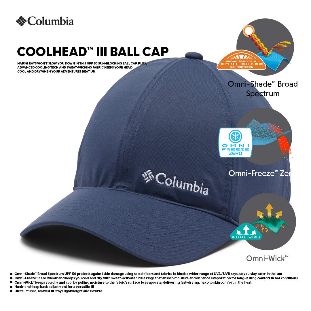 Columbia Unisex Navy Blue Coolhead III Ball Cap (Sun Protection) – Adventuras India