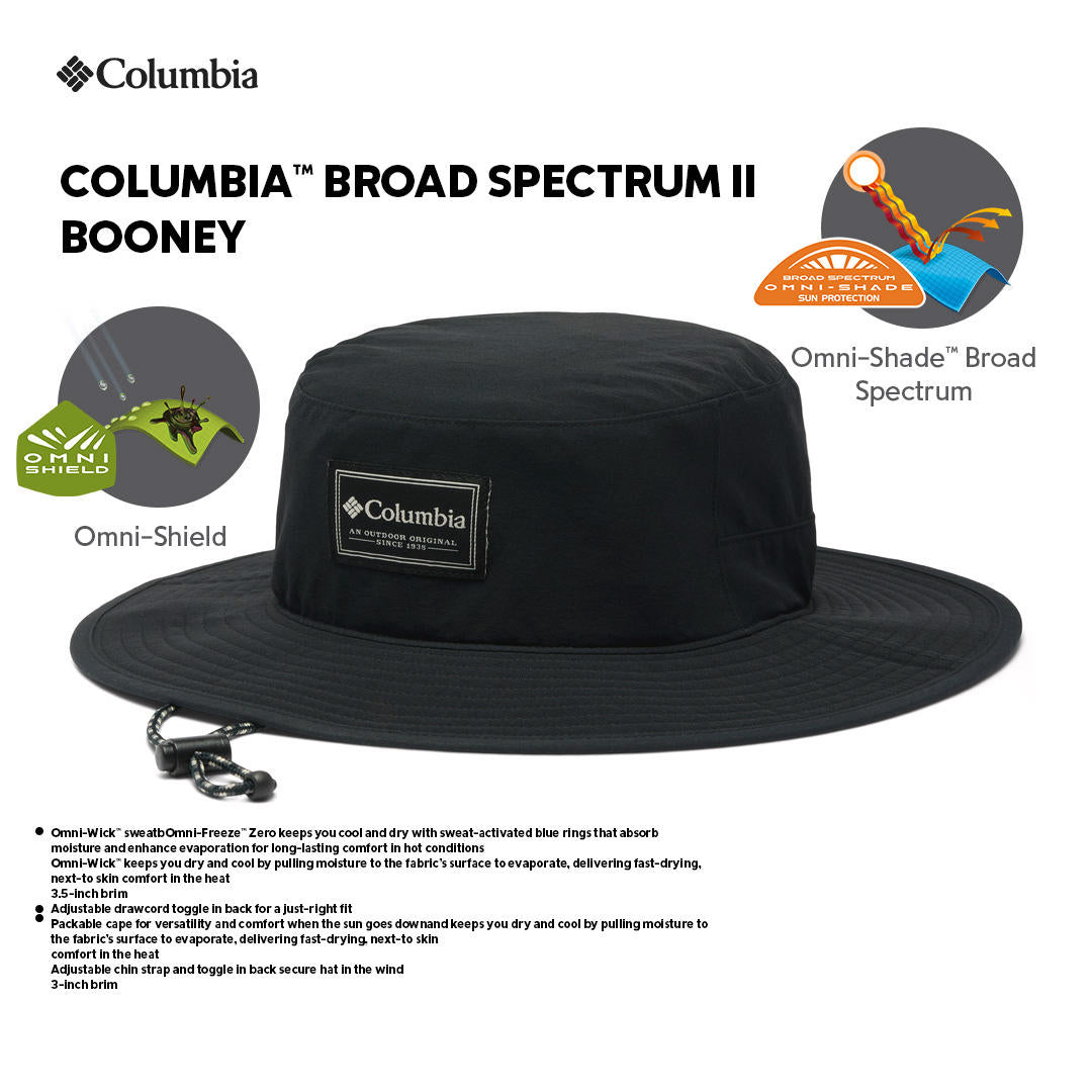 Columbia Unisex Black Columbia Broad Spectrum II Booney (Sun Protectio ...
